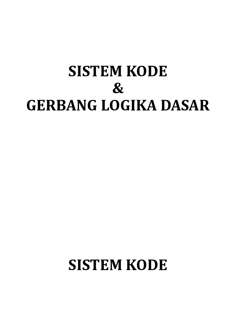 Sistem Kode & Gerbang Logika | PDF