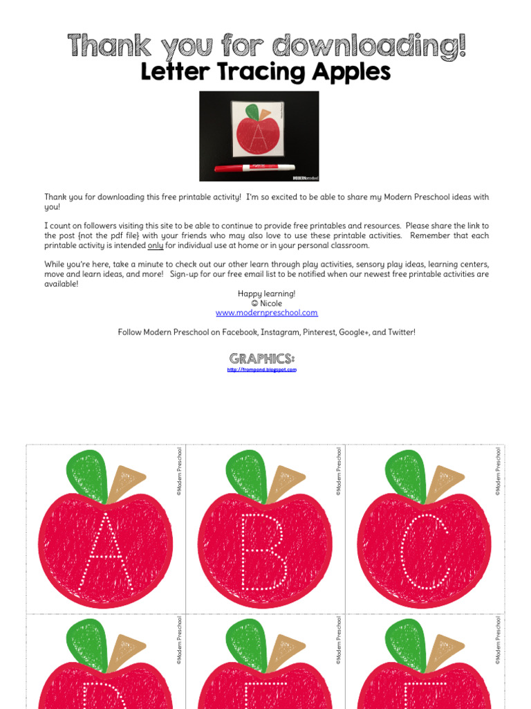Letter Tracing Apples | PDF