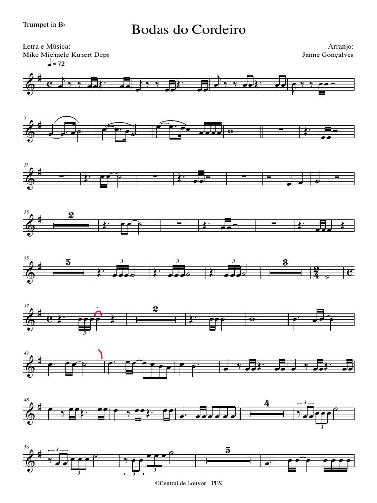 Bodas Do Cordeiro - Trompete | PDF
