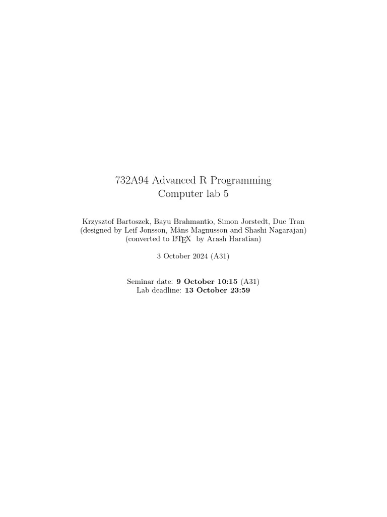 732A94 AdvancedRHT2024 Lab05 | PDF | Unit Testing | Software Development