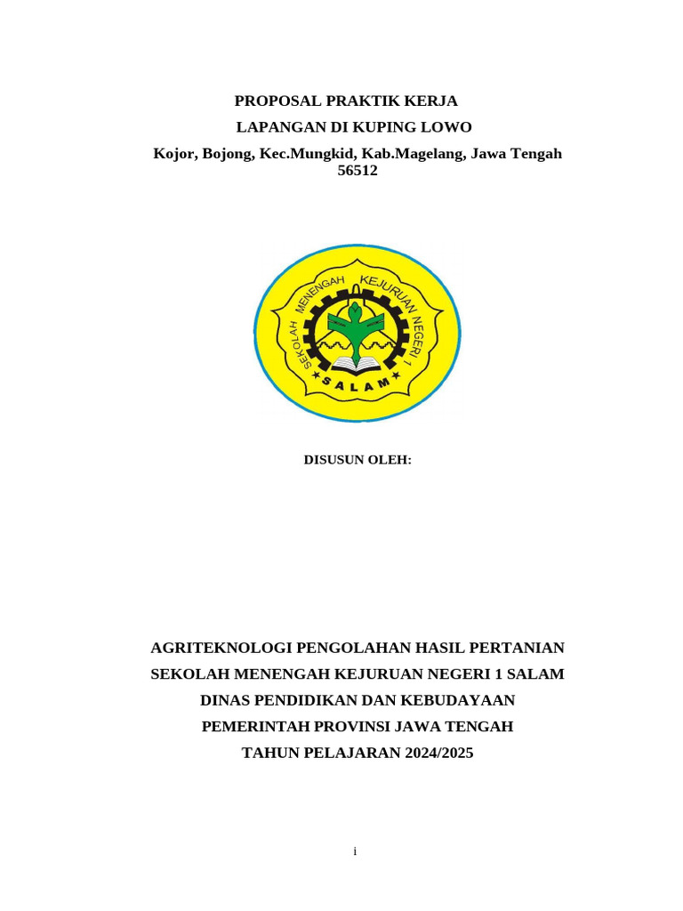 Proposal PKL 6 | PDF