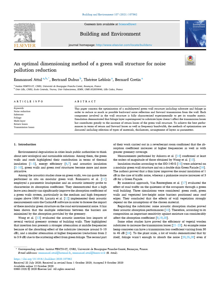 An Optimal Dimensioning Method of A Green Wall Structur - 2021 ...