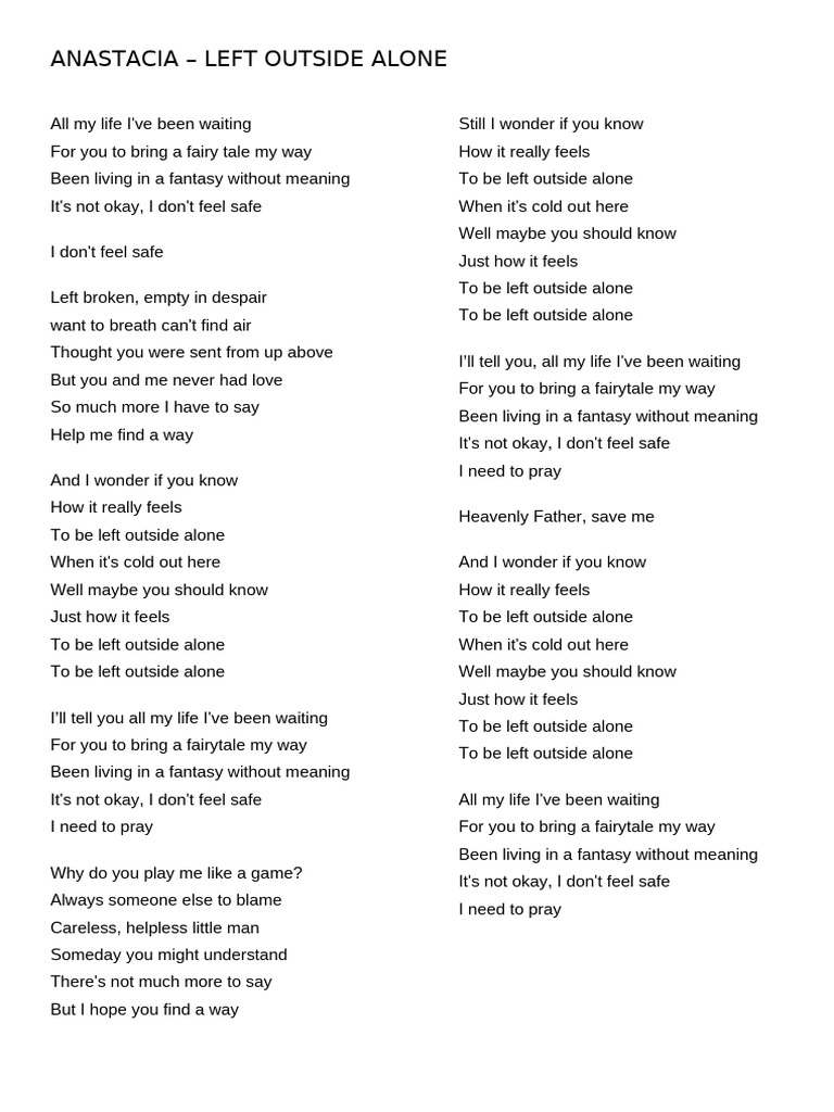 Anastacia - Left Outside Alone | PDF