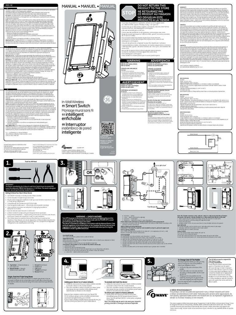 Jasco ZW4005 GW 14291 Z-Wave Switch | PDF