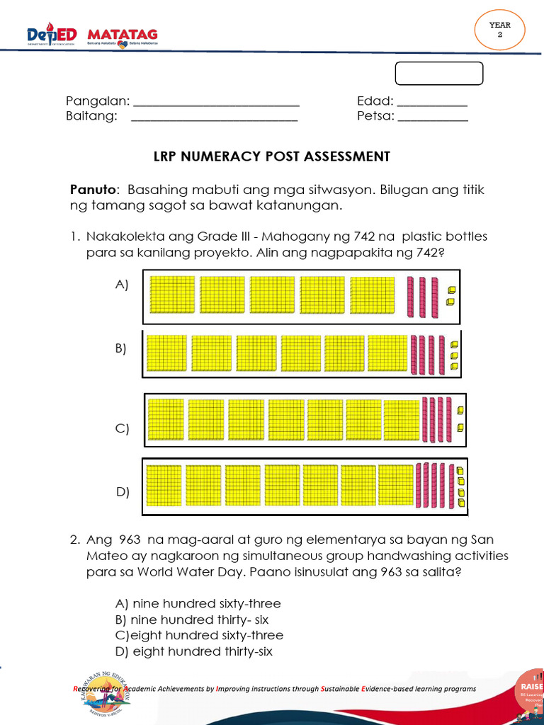 LRC Post Assessment For Grade 3 | PDF