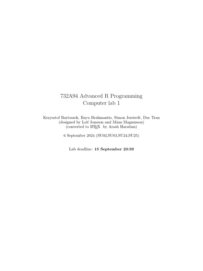 732A94 AdvancedRHT2024 Lab01 | PDF