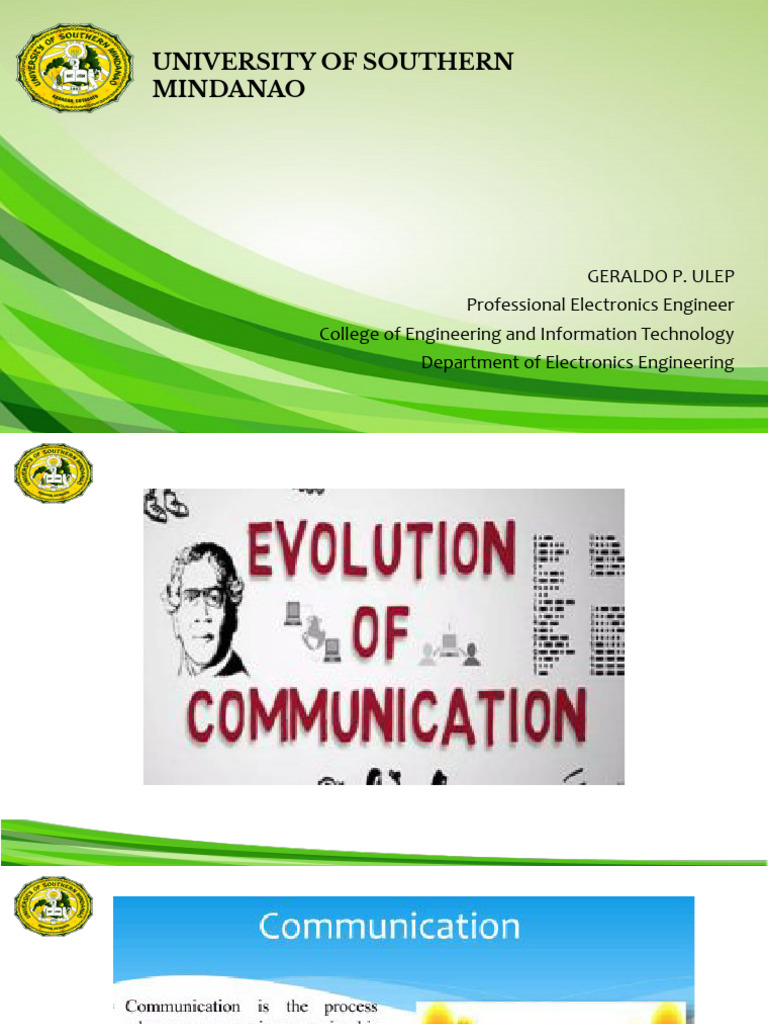 Lecture 1 - Evolution of Communication Systems | PDF