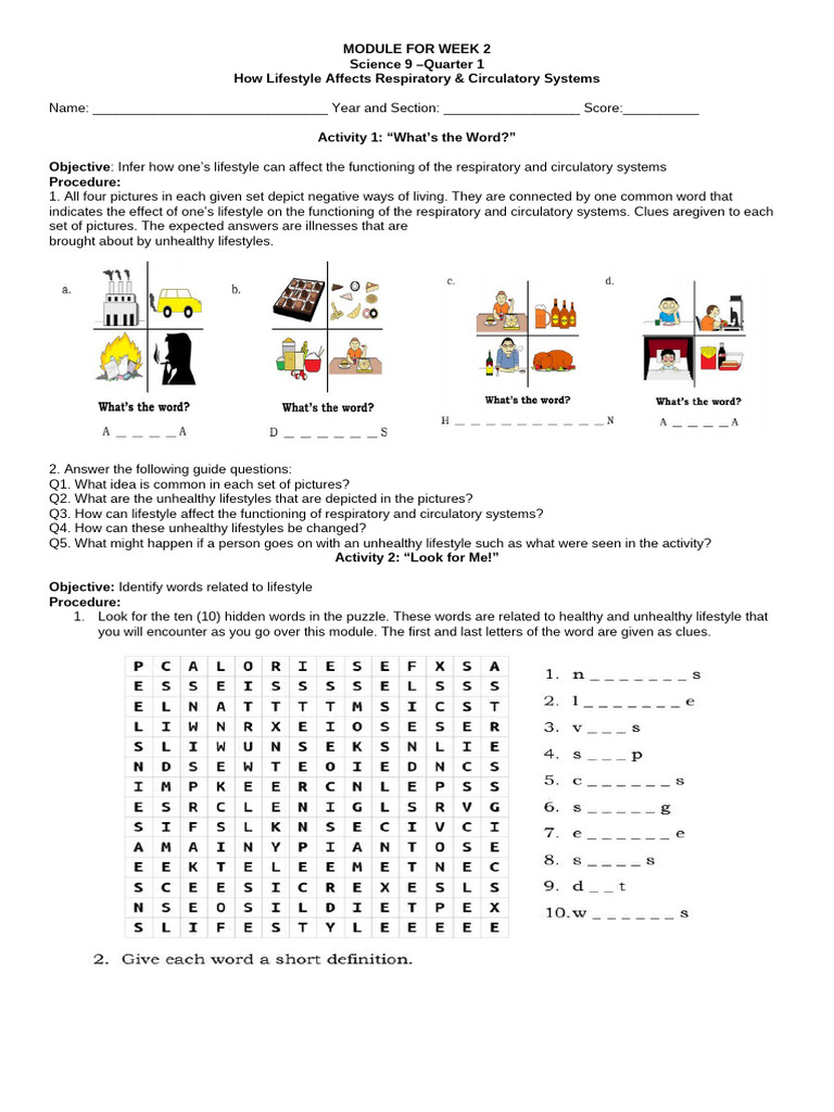 Week 2 Activity Sheet | PDF