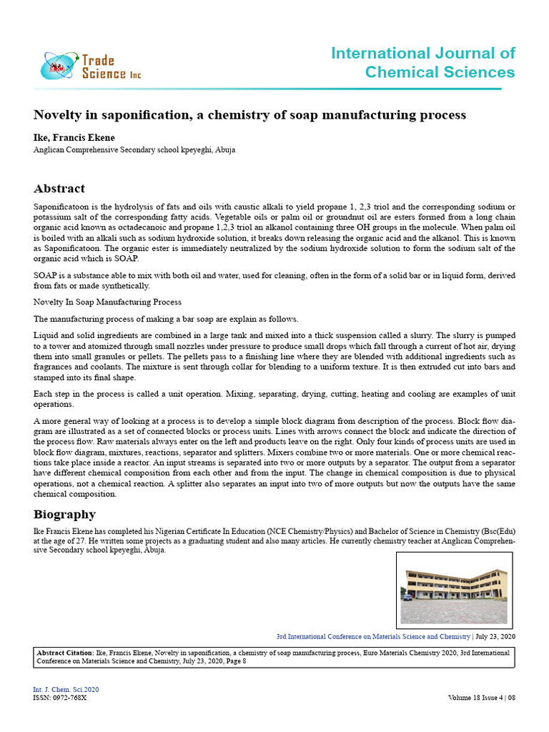 Novelty in Saponification A Chemistry of Soap Manufacturing Process | PDF