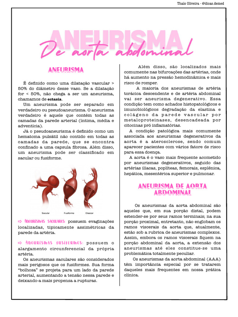 RCC 7 - Aneurisma de Aorta Abdominal | PDF