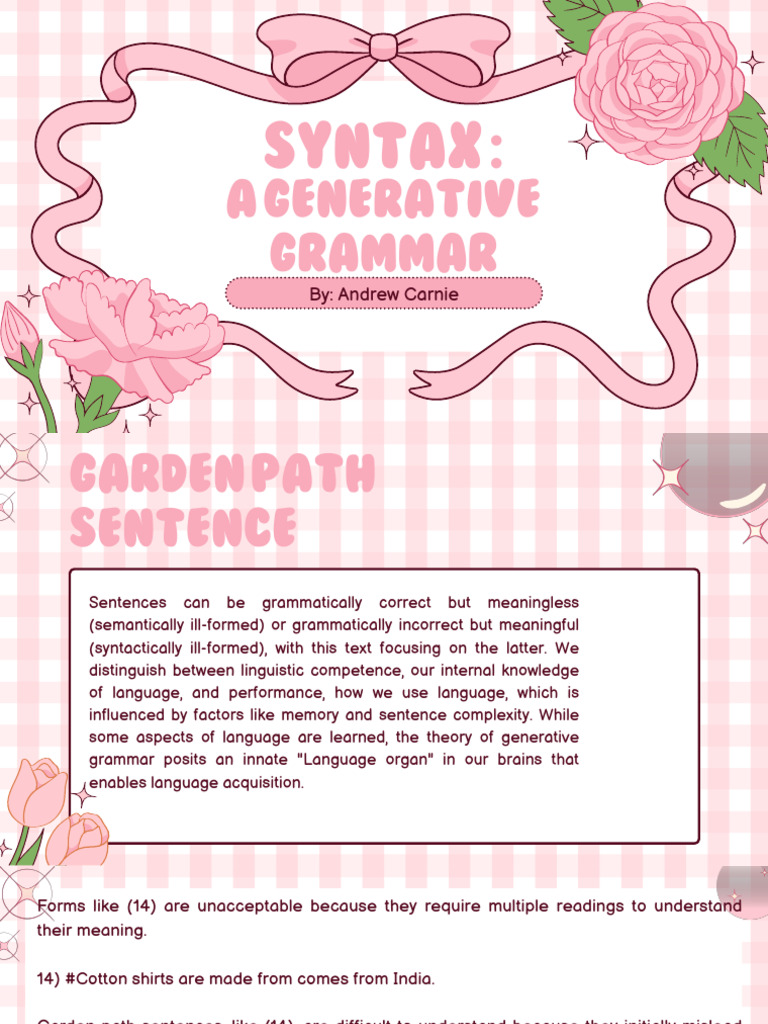 El2 Generative Syntax Carnie | PDF