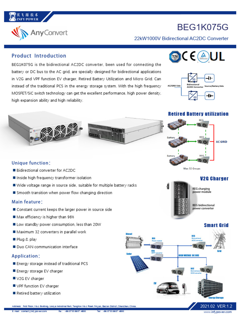 Infypower Bidirectional Charger Overview | PDF | Battery Charger ...