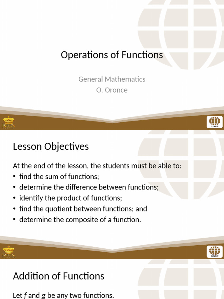 3 Operations On Functions | PDF