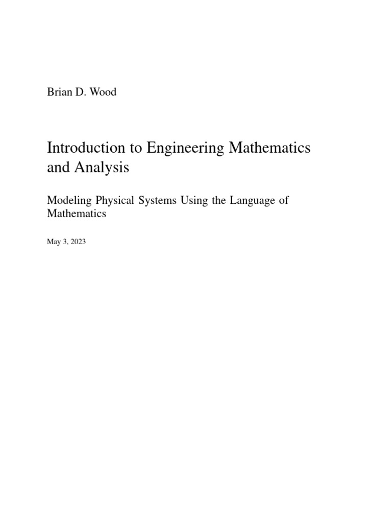 Introduction To Advanced Engineering Mathematics and Analysis V 1 3 | PDF