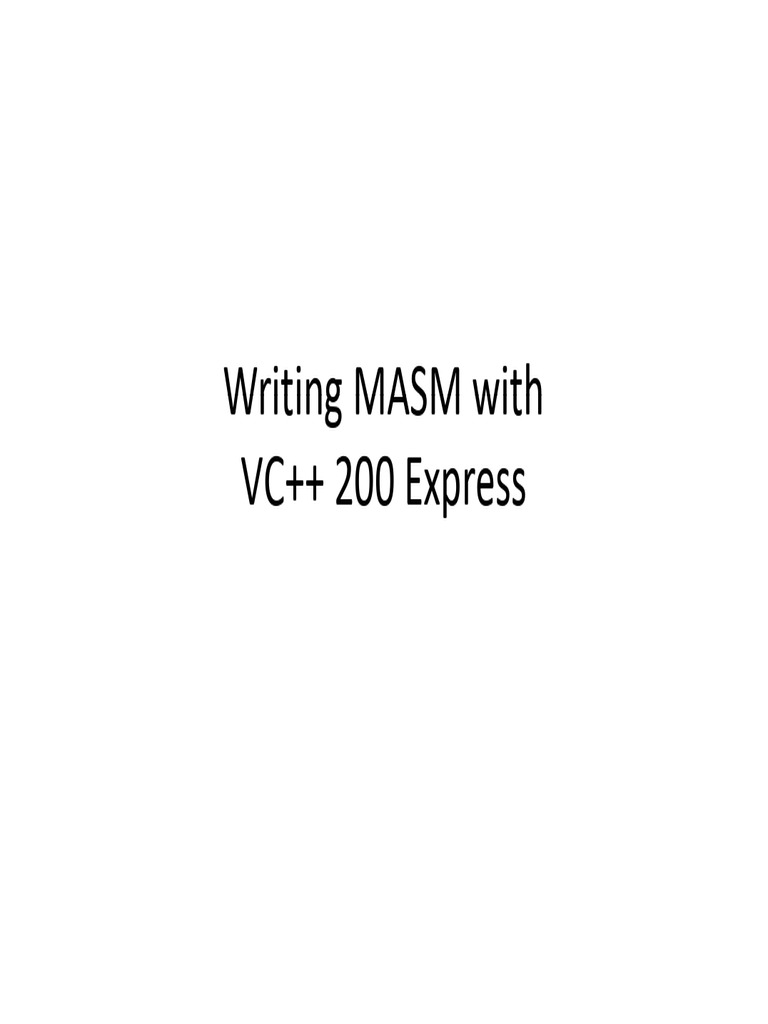 MASM | PDF