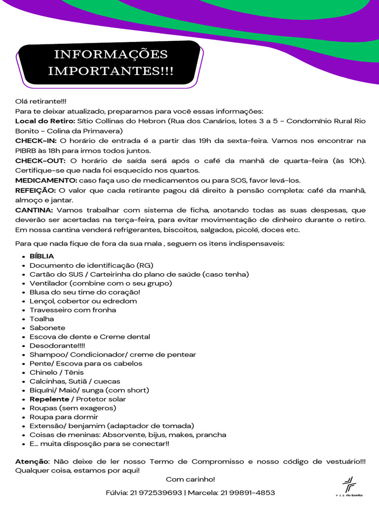 Informações Importantes | PDF