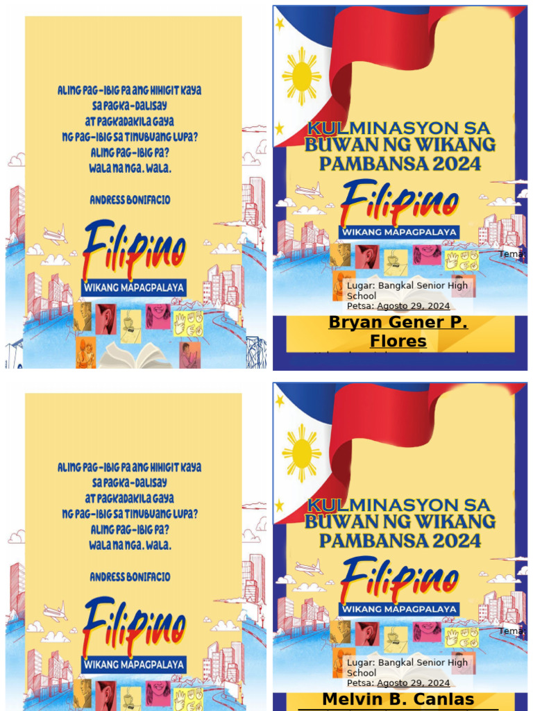 Sample Program For Buwan Ng Wika Memorial Hermann