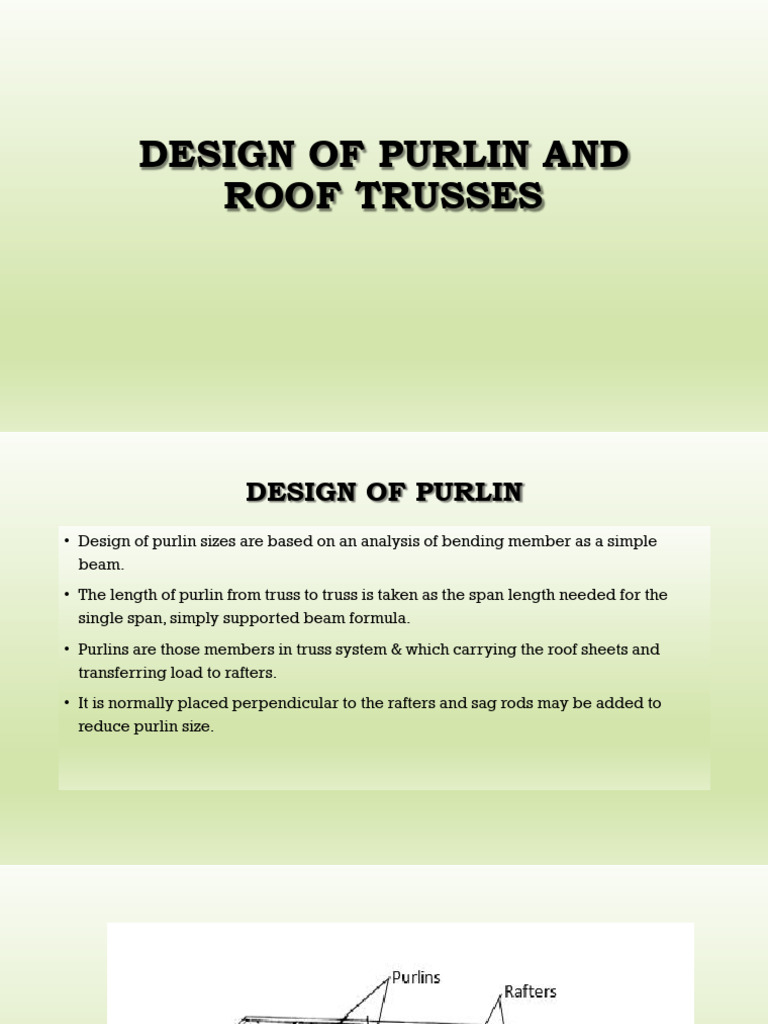 Design of Purlin and Roof Trusses | PDF
