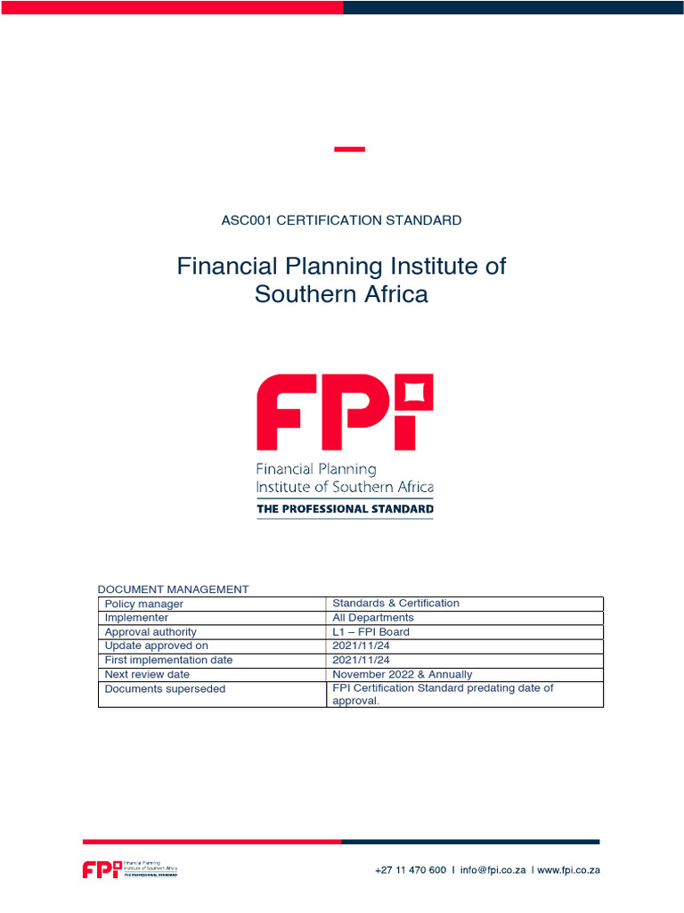 FPI Certification-Standard | PDF