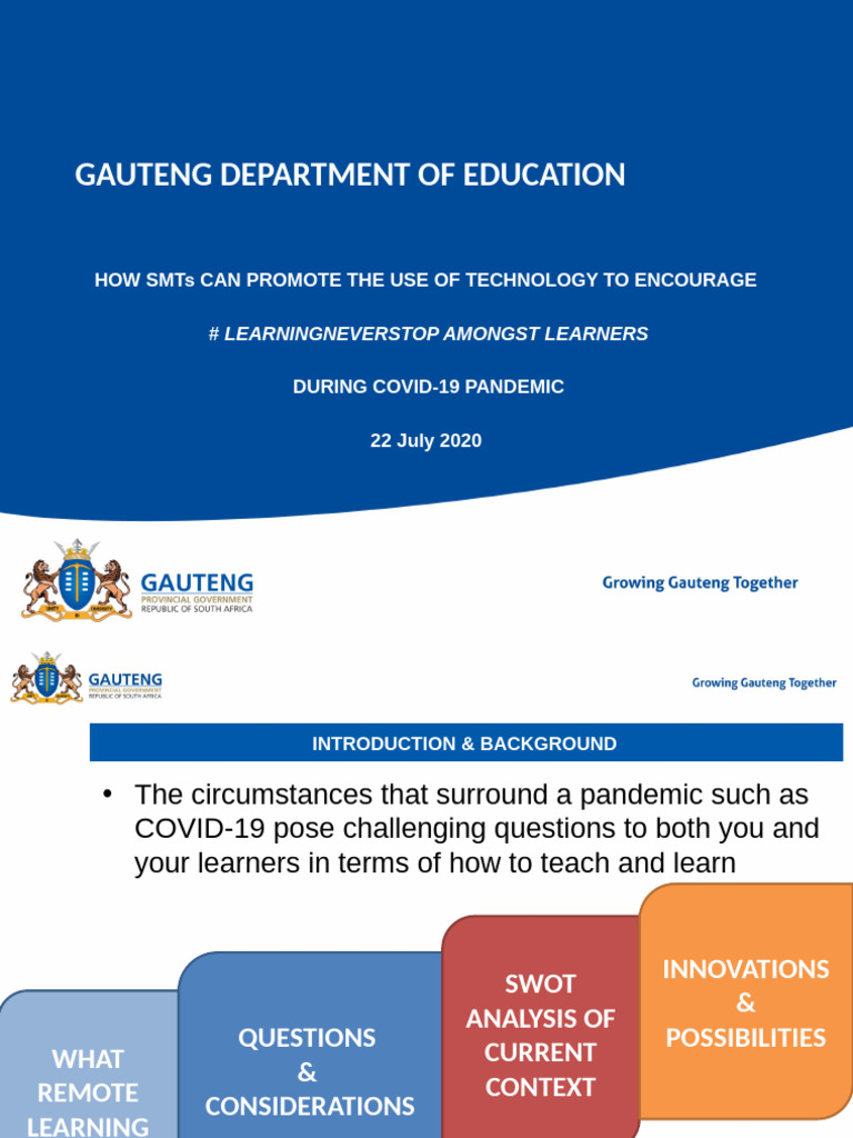 GDE E Learning Presentation Principals Upfront 22 July 2020 1 | PDF