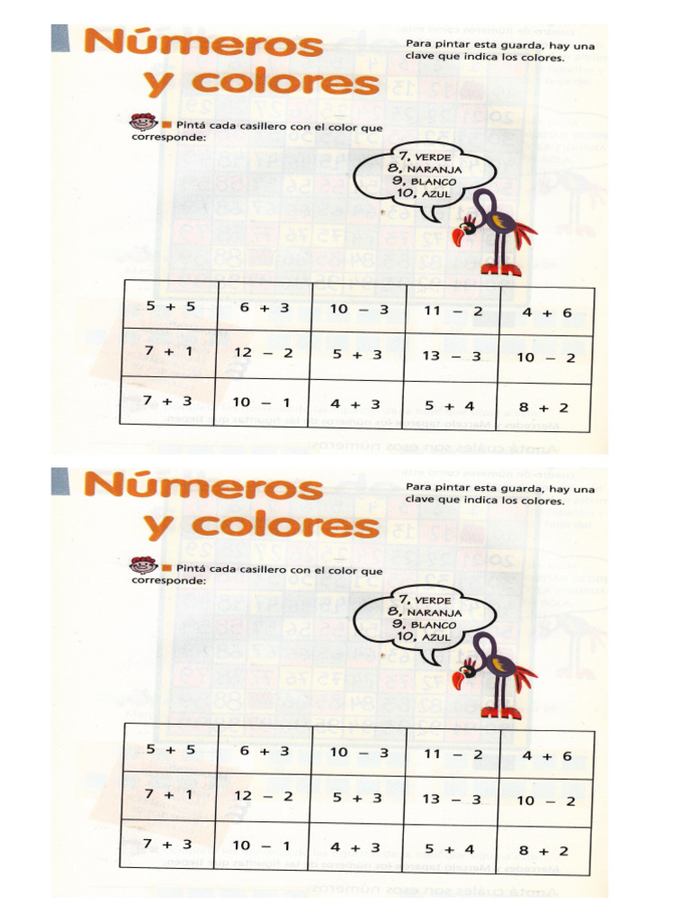 Números y colores I.docx | PDF