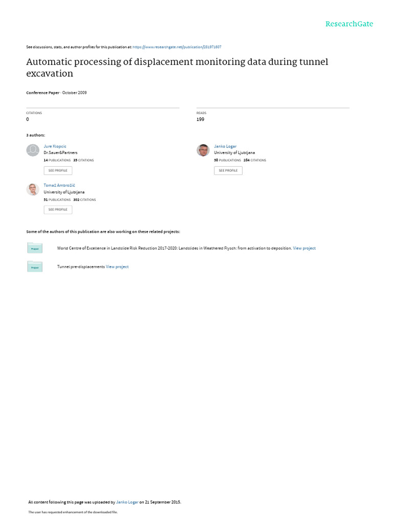 Klopeie 2015 - Automatic Processing of Displacement Monitoring Data ...