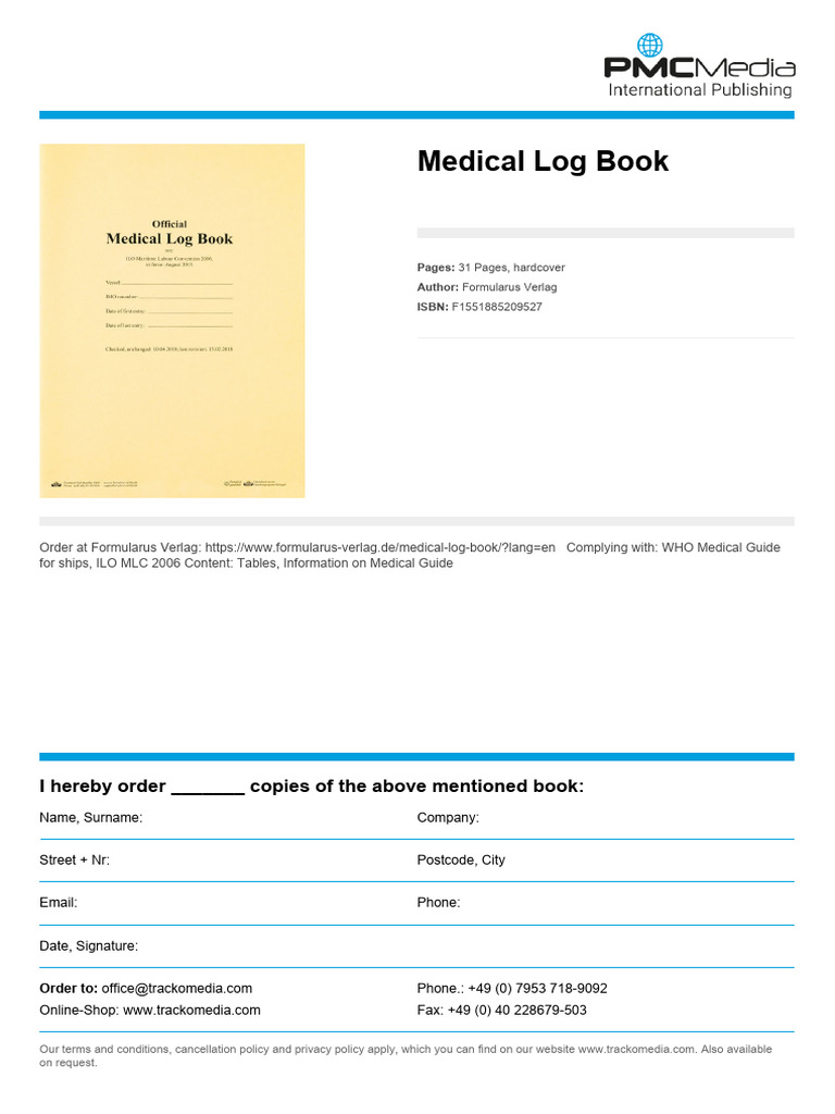 Order Form for Medical Log Book | PDF