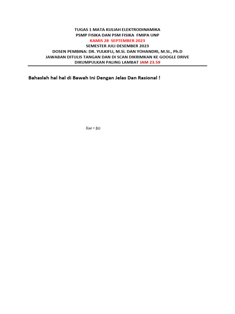 TUGAS 2 MK ELEKTRODINAMIKA | PDF