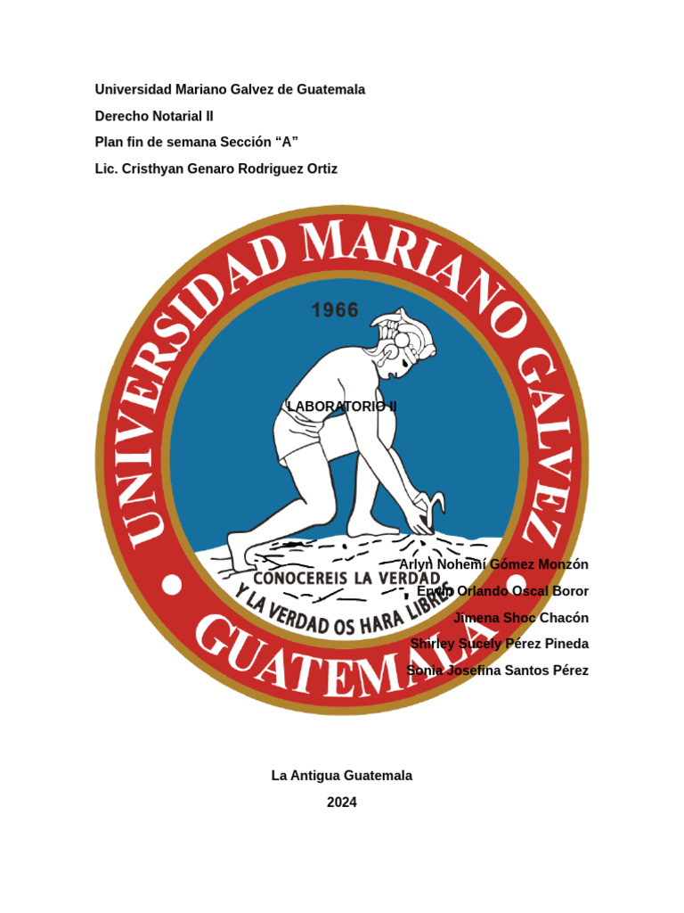CARATULA Universidad Mariano Galvez de Guatemala | PDF