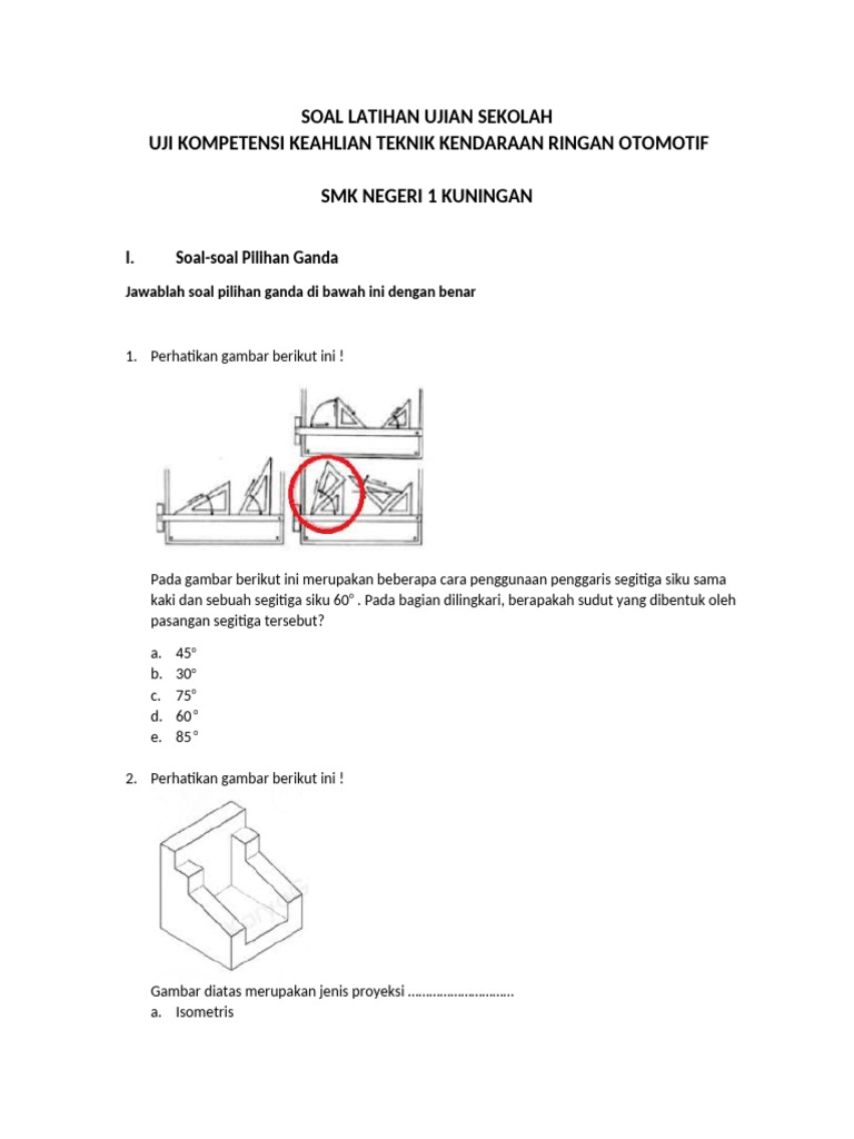 Soal Latihan Ujian Sekolah Tkro Kelas Xii SMKN 1 Kuningan | PDF