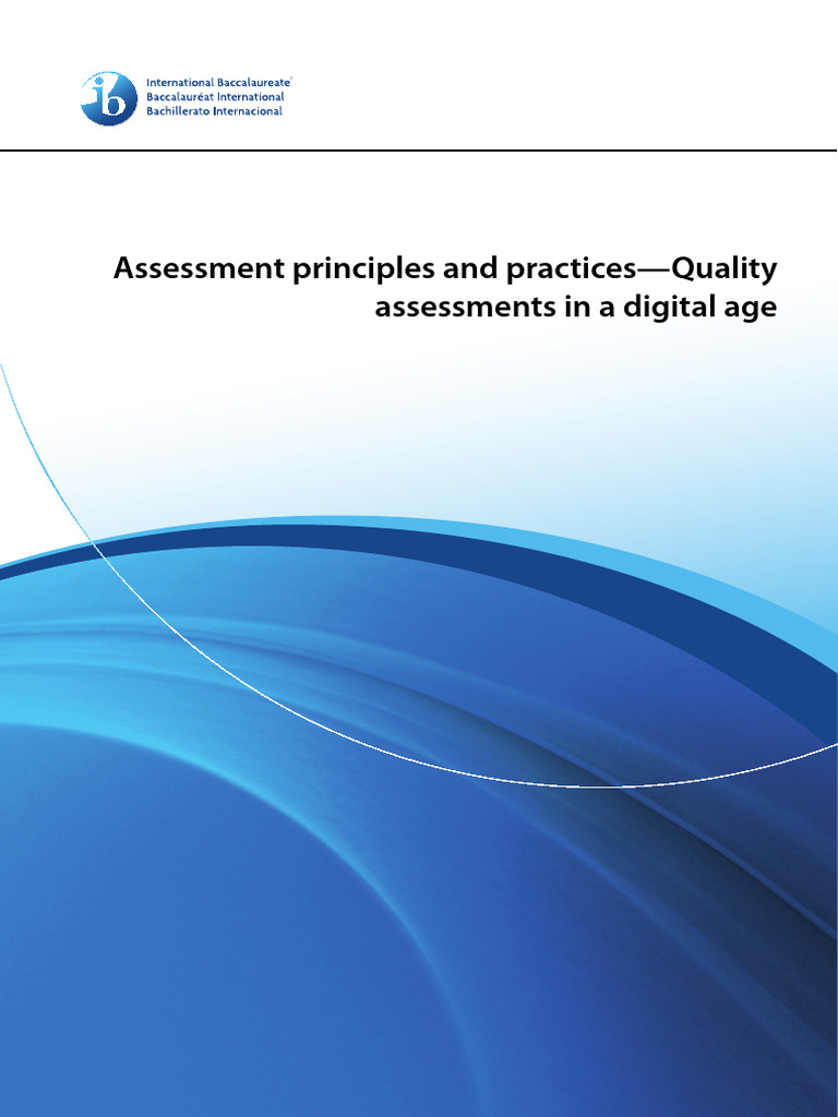 Assessment Principles and Practices Quality Assessments in A en ...
