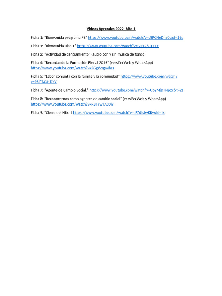 Videos Aprendes 2022- Hito 1 | PDF