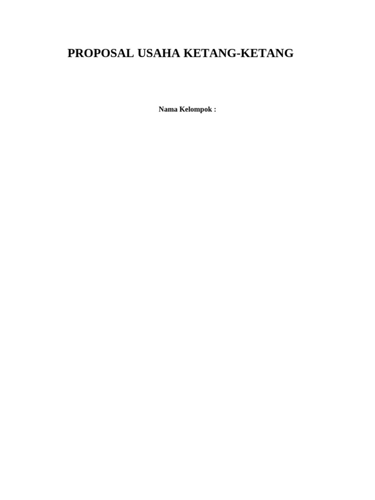 Proposal Pembuatan Ketang-Ketang | PDF