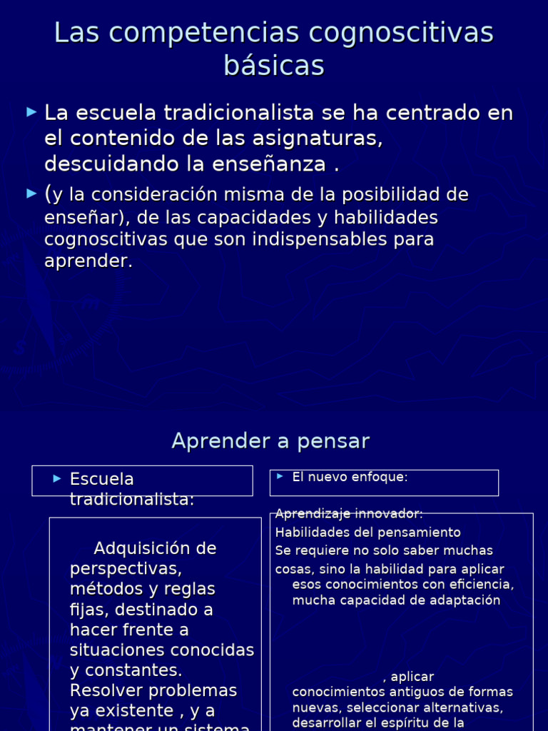 Las Competencias Cognoscitivas Básicas | PDF