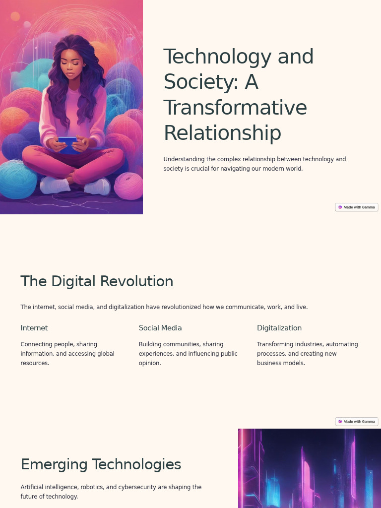 Technology and Society A Transformative Relationship Session 1 | PDF