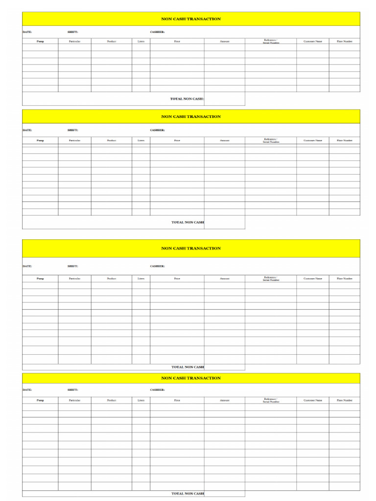 Station Monitoring Sheet Lubes Inventory Non Cash | PDF
