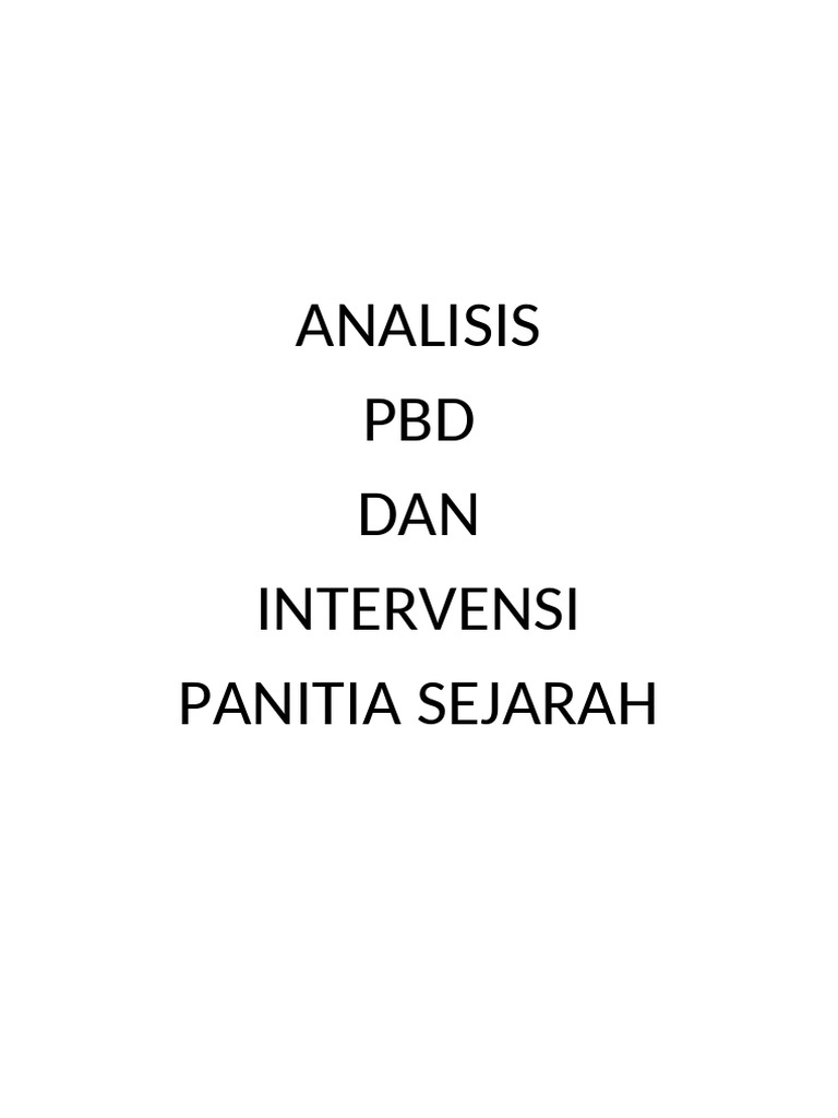 Analisis Dan Intervensi PBD | PDF | Kajian Bahasa Asing