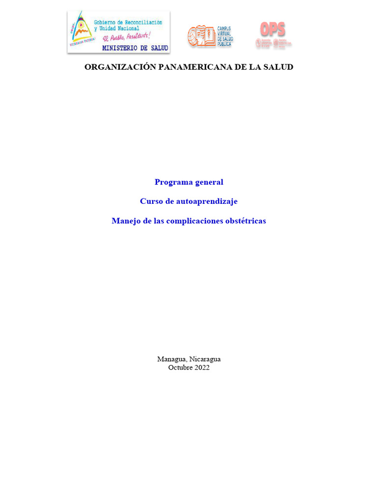 Programa Del Curso Autoaprendizaje Sobre Manejo COE 1 | PDF