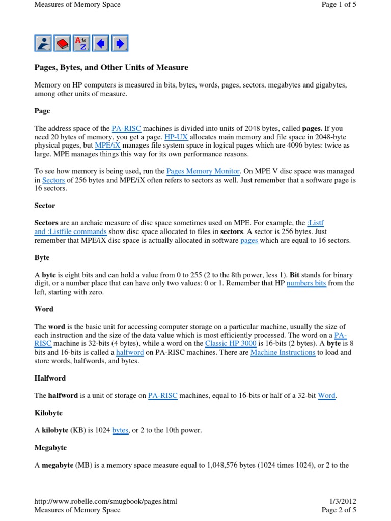 Measures of Memory Space | PDF | Computer Hardware | Units Of Measurement