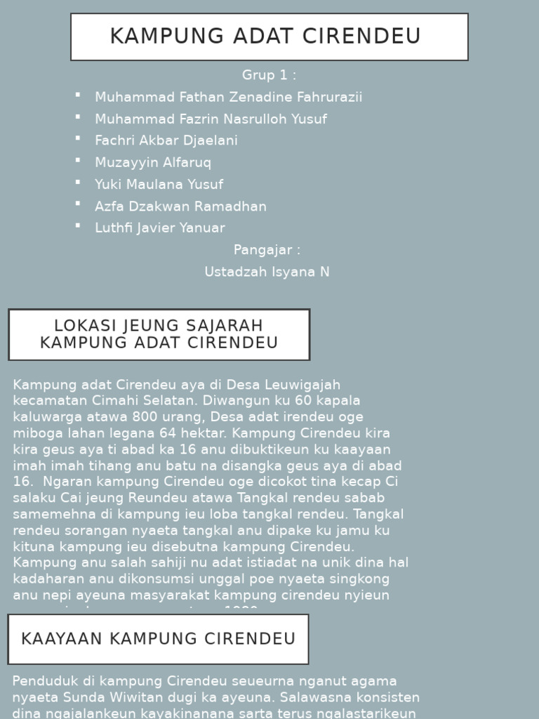 Kampung Adat Cirendeu | PDF