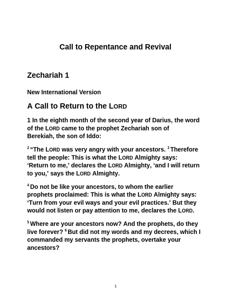 Call For Repentance and Revival | PDF