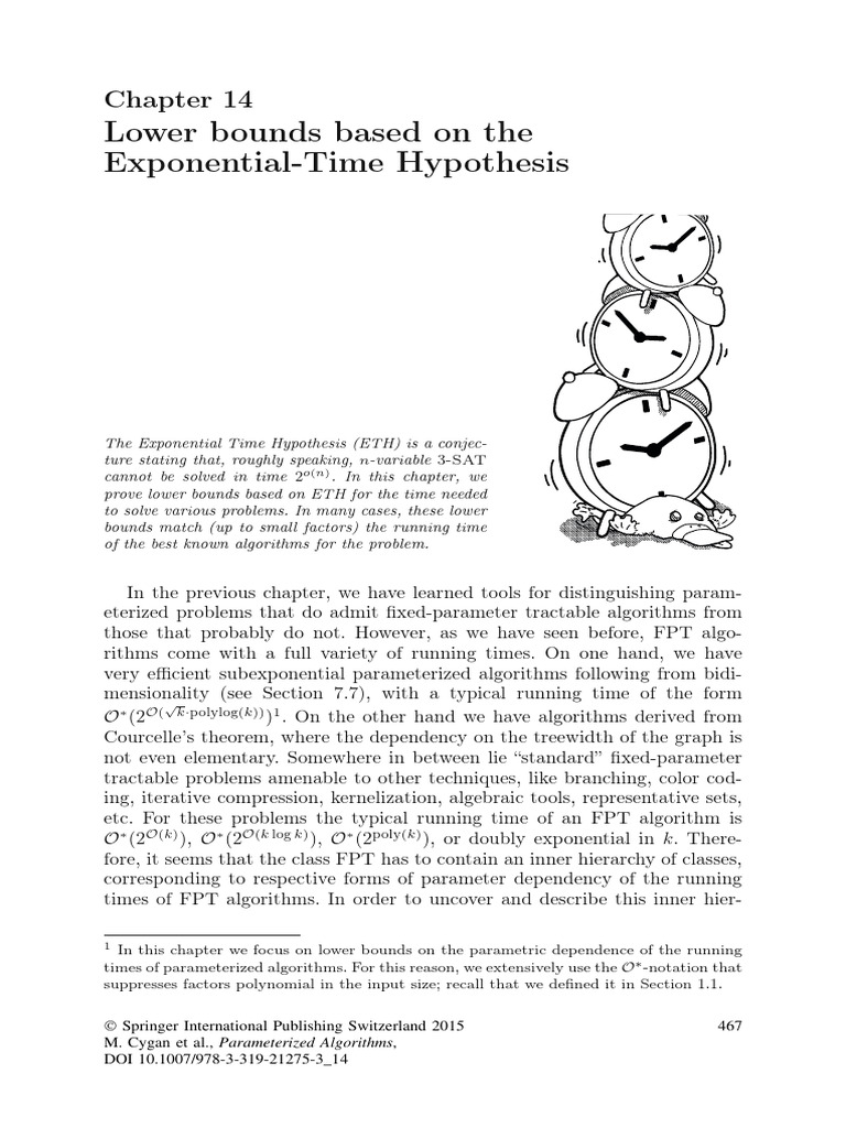 Lower Bounds Based On The Exponential-Time Hypothesis | PDF