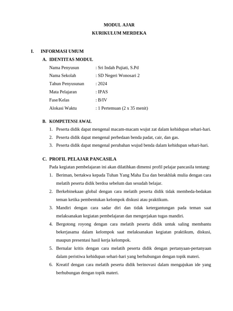 Modul Ajar PJBL | PDF