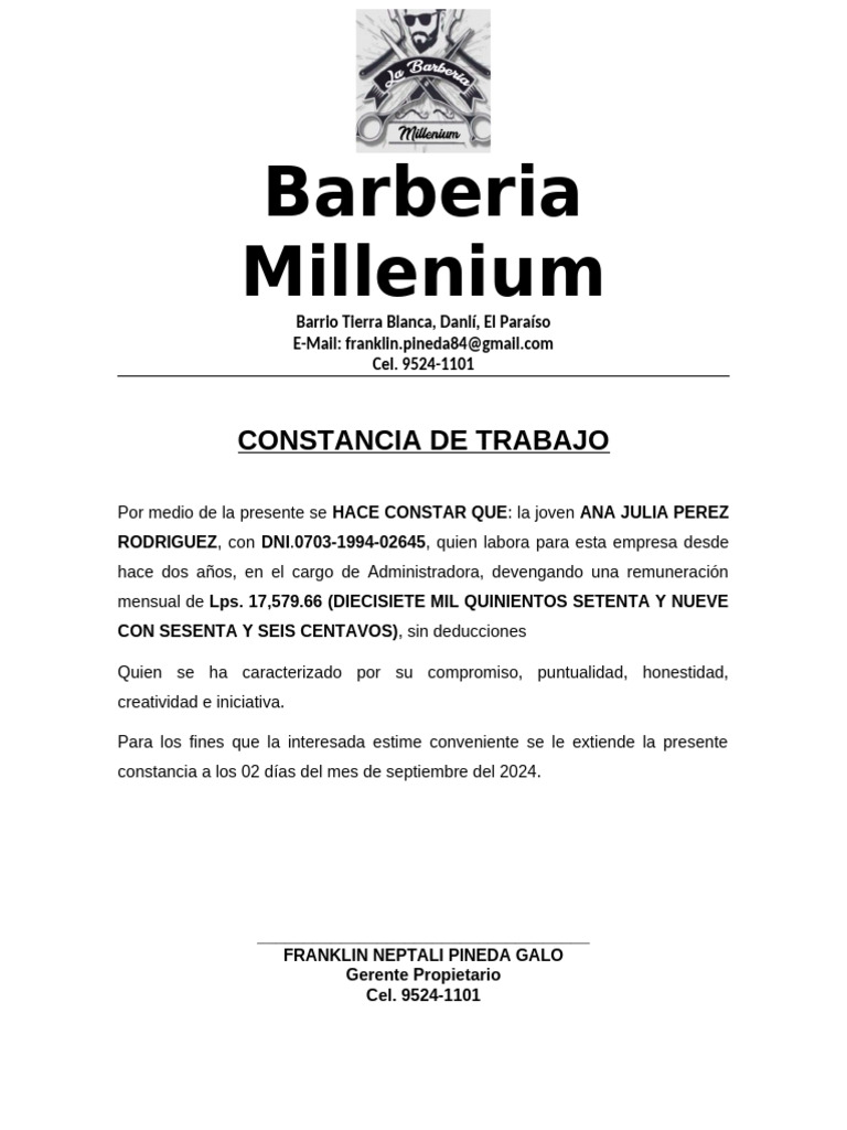 Constancia Barberia Millenium Pdf