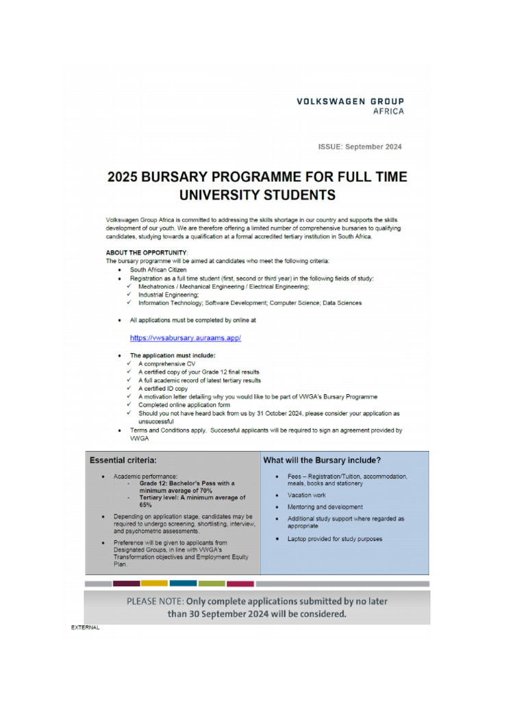 Bursary Application | PDF