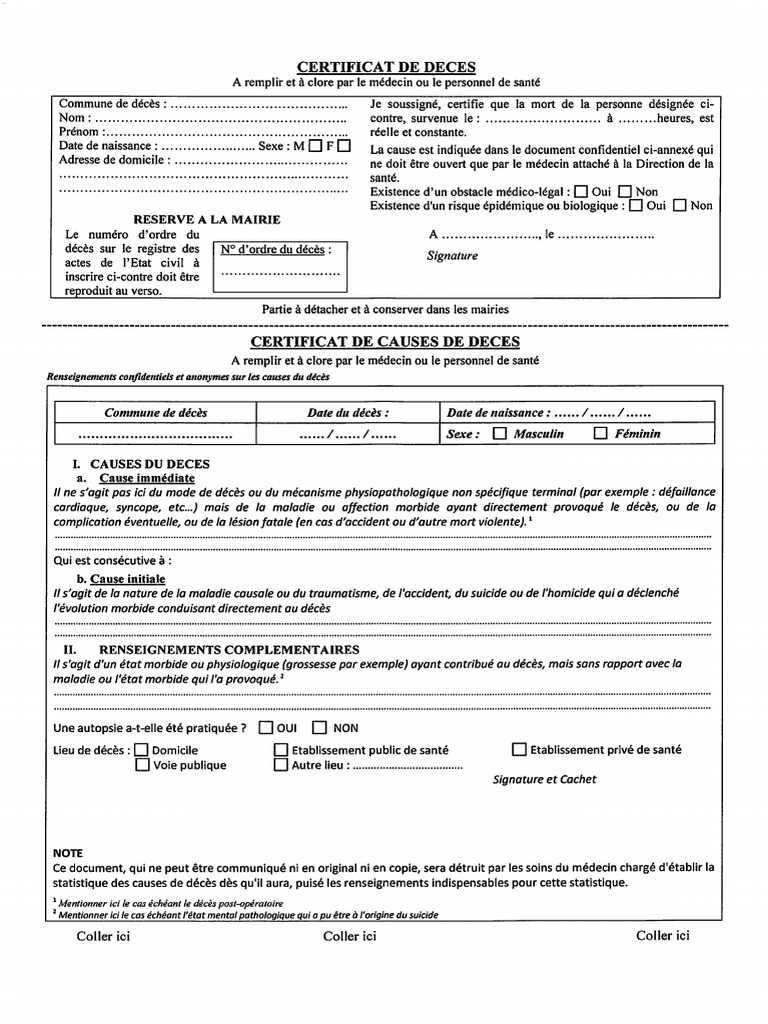 Certificat de Deces | PDF