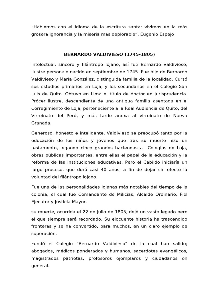 Bernardo Valdivieso | PDF