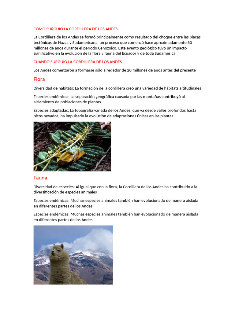 como-surguio-la-cordillera-de-los-andes | PDF