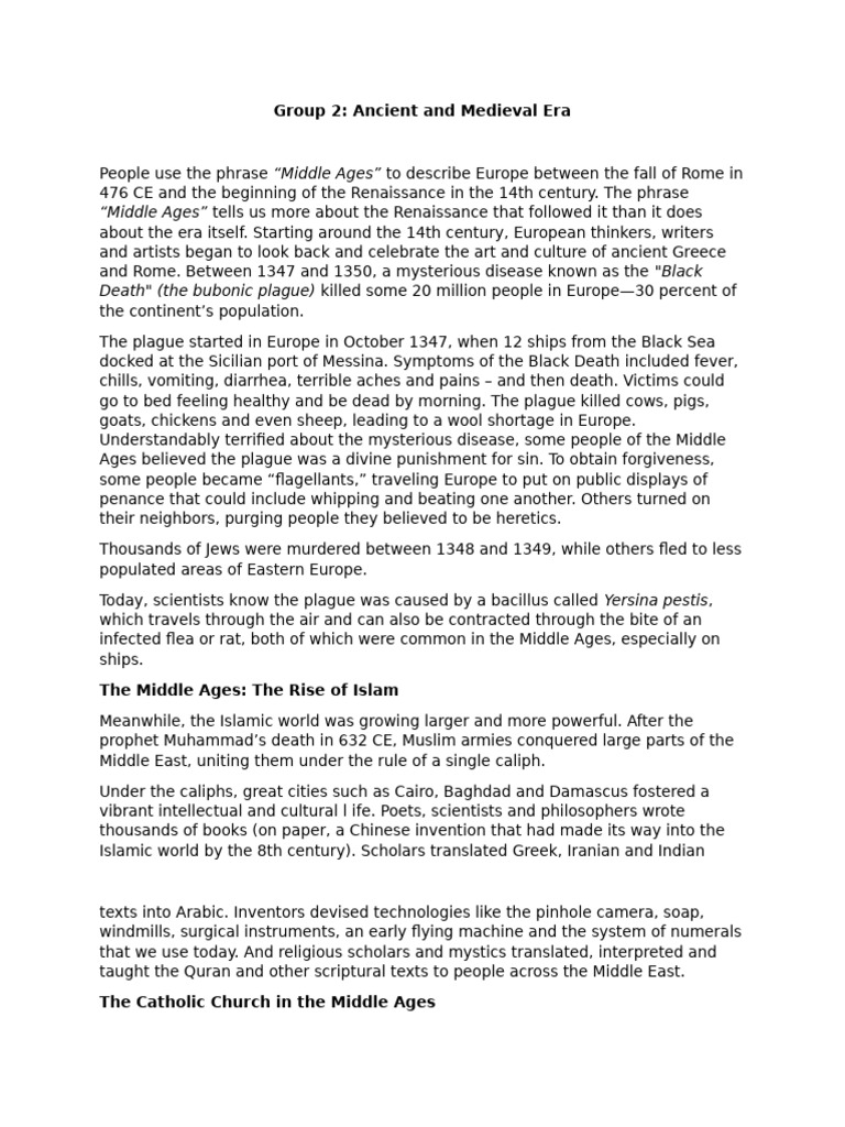 Ancient and Medieval Era Group 2 1 | PDF | Gothic Architecture | Travel