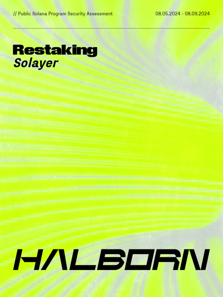 Halborn Audit Report Restaking Program | PDF